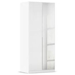 Drehtürenschrank Rauch "Kleiderschrank Schrank Garderobe AGORDO mit Dekor- oder Hochglanzfront" Schränke Gr. B/H/T: 91cm x 210cm x 54cm, 2 St., weiß (alpinweiß/hochglanz weiß) durchdachte Innenausstattung, in 6 Breiten und 2 Höhen MADE IN GERMANY