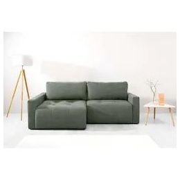 Ecksofa Home Affaire "Eibisch" Sofas Gr. B/H/T: 234cm x 90cm x 146cm, Struktur weich, Recamiere beidseitig montierbar, mit Bettfunktion und Bettkasten, grau (anthrazit) L-Form mit Bettfunktion