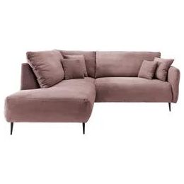 Ecksofa Inosign "Vanilla L-Form" Sofas Gr. B/T: 255cm x 190cm, Cord, Armlehne rechts-Ottomane links, Ottomane links-Bezugsfarbe rosa, rosa Armlehnenfunktion