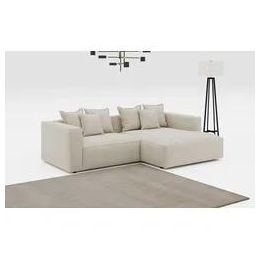 Ecksofa Inosign "L-Form" Sofas Gr. B/H: 284cm x 72cm, Flachgewebe LEINENOPTIK, Recamiere rechts, beige (natural)