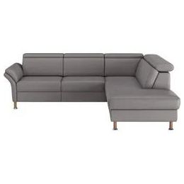 Ecksofa Home Affaire "Calypso L-Form", grau (hellgrau), B:259cm H:85cm T:227cm, 100% Polyester, Sofas, mit Relaxfunktion motorisch im Sofa 2,5- Sitzer