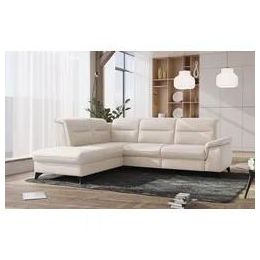 Sit & More Ecksofa SIT & MORE "Astoria L-Form" Sofas Gr. B/H/T: 256cm x 91cm x 225cm, Luxus-Microfaser ALTARA NUBUCK, Ottomane links, mit Kopfteilverstellung-mit Armlehnfunktion-mit Relaxfunktion motorisch im Sofa 2,5-sitzig, beige (creme) wahlweise mit motorischer Relaxfunktion