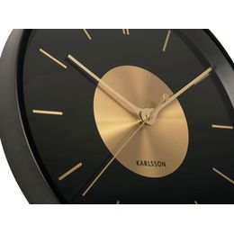 Karlsson Wanduhr Gold Disc black