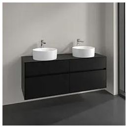 Villeroy & Boch Villeroy und Boch Collaro Waschtischunterschrank C04800VL 140x54,8x50cm, für 2 Waschtische, volcano black