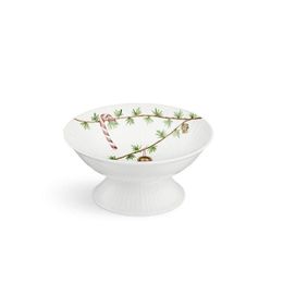 KÄHLER DESIGN Kähler Hammershøi Christmas Bowl on stand Ø16 cm - White w. deco