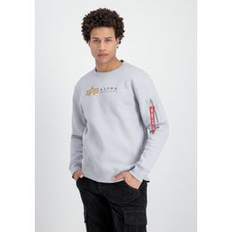 Sweater Alpha Industries "Alpha Industries Men - Sweatshirts Alpha Label Sweater" Gr. L, grau (pastel grey) Herren Sweatshirts