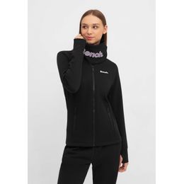 Sweatjacke Bench. "HAYLO", Damen, Gr. 40, schwarz, Sweatware, Obermaterial: 60% Baumwolle, 40% Polyester, unifarben, casual, figurbetont, Langarm, Sweatjacken