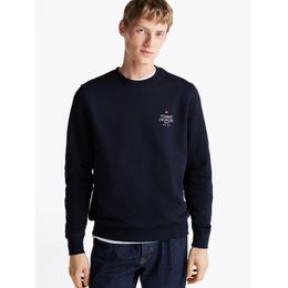 Sweatshirt Tommy Hilfiger "HILFIGER STACK SWEATSHIRT" Gr. L, blau (desert sky) Herren Sweatshirts