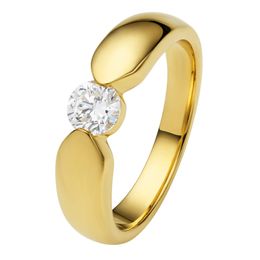 Diamantring Vivance "0.5 ct Diamant Brillant Spannfassung Ring aus 750 Gelbgold" Fingerringe Gr. 52, Gelbgold 750-Diamanten, goldfarben (gold) Damen Gold Schmuck Spannfassung