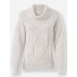 Rollkragenpullover Heine "Pullover" Gr. 40, beige (ecru) Damen Pullover