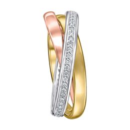 Diamantring Vivance "0,29 ct Diamant Brillant Ring aus 585 Gelbgold" Fingerringe Gr. 52, mit Diamant, Gelbgold 585-Diamanten, goldfarben (gold) Damen Gold Schmuck