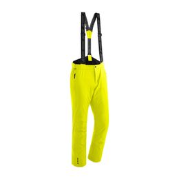 Skihose Maier Sports "Joscha Slim" Gr. 48, Normalgrößen, gelb (pastellgelb) Herren Hosen Schneehose mit Hosenträgern, windwasserdicht, Slim Fit