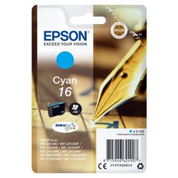 Original Epson Workforce WF-2110 W (C13T16224012 / 16) Druckerpatrone Cyan