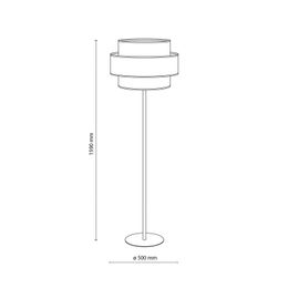 TK Lighting Stehleuchte Trio, Juteschirm, orange/naturbraun/petrol