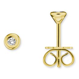 Paar Ohrhänger Vivance Ohrringe Gr. Damen, 0.15 ct, Diamanten, goldfarben (gold) Damen Gold Schmuck Zarge