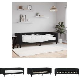 The Living Store - Tagesbett mit Matratze Schwarz 80x200 cm Samt - Betten & Bettgestelle - Schwarz