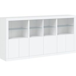 Sideboard mit LED-Leuchten Weiß 202x37x100 cm vidaXL