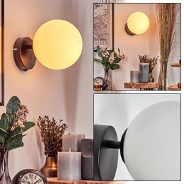 hofstein Koyoto Wandleuchte Glas 15 cm Weiß, 1-flammig