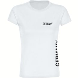 multifanshop Damen T-Shirt - Germany - Brust & Seite - Druck schwarz - Frauen