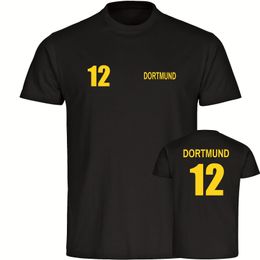 multifanshop® Kinder T-Shirt - Dortmund - Trikot 12 - Druck gelb