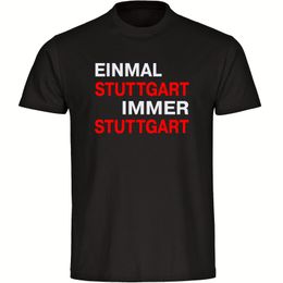 multifanshop® Herren T-Shirt - Stuttgart - Einmal Immer - Druck rot