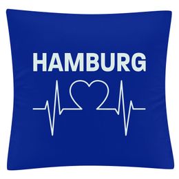 multifanshop® Kissenbezug - Hamburg - Herzschlag - Druck weiß