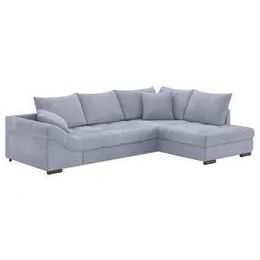 Ecksofa Inosign "Allegro DuraFlex, L-Form" Sofas Gr. B/H/T: 303cm x 86cm x 202cm, Microfaser, Ottomane rechts, blau (memphis 1676 blue grey) Hochschläfer-Bettauszug, Kaltschaumpolsterung, bis 140 kg belastbar