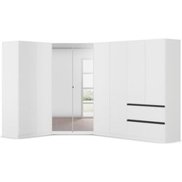 Schrank-Set Rauch "Kleiderschrank Schrank Garderobe Wäscheschrank COSTA mit Spiegel" Kastenmöbel-Sets Gr. B/H/T: 208 cm x 197 cm x 298 cm, weiß (alpinweiß, schwarz) viel Platz, grifflose Front und Push-to-Open Funktion MADE IN GERMANY