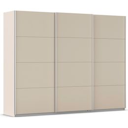 Schwebetürenschrank Rauch "Kleiderschrank Schrank Garderobe AGORDO mit Dekor- oder Hochglanzfront" Schränke Gr. B/H/T: 271 cm x 210 cm x 62 cm, 3 St., beige (champagner) durchdachte Innenausstattung, in 4 Breiten und 2 Höhen MADE IN GERMANY