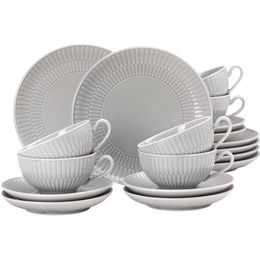 Teeservice Seltmann Weiden "Geschirr-Set, 18 Teile, Amina, klein" Geschirr-Sets Gr. 18 tlg., grau Made in Germany