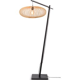 Stehlampe GOOD & MOJO "Cango" Lampen Gr. Ø 60cm H: 176cm, beige (natur) Bogenlampe Stehlampe