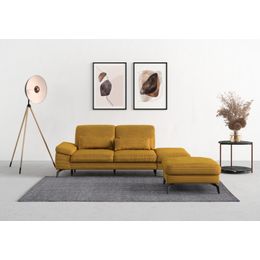 Sit & More Polsterhocker SIT & MORE "Cabana", gelb (mustard), B:89cm H:43cm T:89cm, 100% Polyester, Hocker, Polsterhocker, mit stylischen Metallf&uuml;&szlig;en