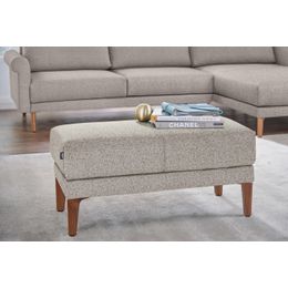 Hockerbank "CR.450, Sitzbank", bunt (graubeige, natur 044, 20), B:93cm H:45cm T:48cm, Chenille COCO (72% Polyester 15% Baumwolle 13% Polyacryl), CREATION BY ROLF BENZ, Hocker, Polsterhocker, F&uuml;&szlig;e aus Massivholz