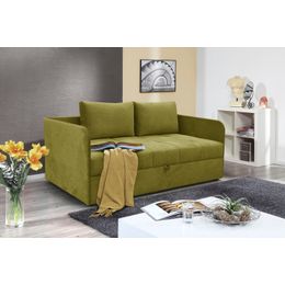 Schlafsofa Alina "Marla", gr&uuml;n (olivgr&uuml;n xbo 13), B:209cm H:73cm T:95cm, Struktur fein XBO (100% Polyester), Sofas, Schlafsofa, inkl. Stauraum und 2 R&uuml;ckenkissen