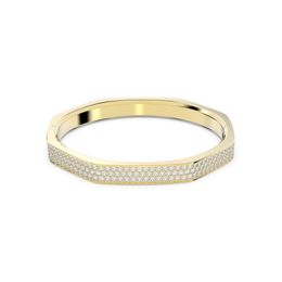 Armreif Swarovski "Dextera, Achteckform, Pavé" Gr. M, gold (gelbgoldfarben, kristallweiß, kristallweiß), Armbänder, Damen, M, Metall, mit Swarovski Kristall