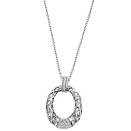 Kette mit Anhänger Firetti "Schmuck Geschenk Silber 925 Halsschmuck Halskette Ankerkette" Halsketten Gr. Silber 925 (Sterlingsilber), Länge: 45 cm, silberfarben (silberfarben, kristallweiß) Damen mit Zirkonia (synth.)