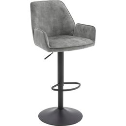 Bistrostuhl MCA furniture "OTTAWA" Stühle Gr. B/H/T: 52 cm x 91 cm x 51 cm, Velours, Metall, grau (grau, schwarz matt lackiert)