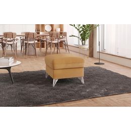 Sit & More Polsterhocker SIT & MORE "Astoria", gelb (dijon), B:63cm H:48cm T:74cm, 100% Polyester, Hocker, Polsterhocker, Passend zur "Astoria"-Serie