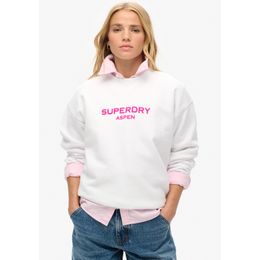 Sweatshirt Superdry "SPORT LUXE LOOSE CREW SWEAT" Gr. S, weiß (brilliant white) Damen Sweatshirts