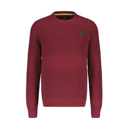 Strickpullover Lerros "Lerros Herren Pullover in Strukturstrickqualität" Gr. L, rot (deep garnet red) Herren Pullover