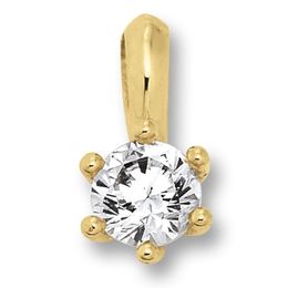 Ketten-Anhänger ONE ELEMENT "Zirkonia Anhänger aus 333 Gelbgold" Schmuckanhänger Gr. mit Zirkonia, Gelbgold 333, goldfarben (gold) Damen Gold Schmuck