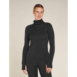 Icebreaker 300 MerinoFine™ Polar Rollkragen-Thermo-Langarmshirt - Frau - Black - Größe L