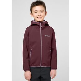 Jack Wolfskin Softshelljacke »FOURWINDS JACKET KIDS« mit Kapuze boysenberry 152 152 Softshelljacke