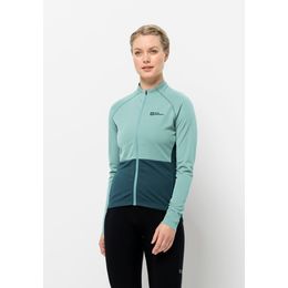 Fahrradjacke Jack Wolfskin "MOROBBIA FZ L/S W" Gr. L (42/44), grün (sea, foam) Jacken