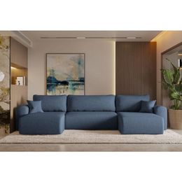 Kaiser Ecksofa mit schlaffunktion und bettkasten, Sofa U-form, Couch U-form capri Neve Blau