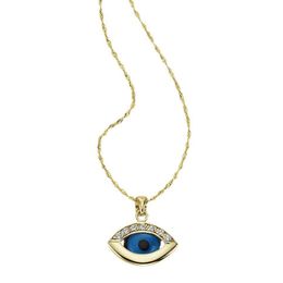 Kette mit Anhänger Firetti "Schmuck Geschenk Gold 333 Halsschmuck Halskette "magisches Auge"" Halsketten Gr. Gelbgold 333, Länge: 45 cm, blau (gelbgoldfarben, blau, schwarz) Damen mit Kristallstein, Zirkonia (synth.)