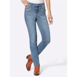 Bequeme Jeans Heine Gr. 34, Normalgrößen, blau (blue, bleached) Damen Jeans