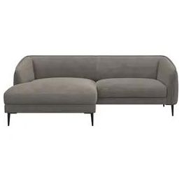 Ecksofa FLEXLUX "Belle Designsofa, bequem durch Kaltschaum im Sitz, L-Form" Sofas Gr. B/H/T: 218cm x 74cm x 149cm, Bouclé, Chaiselongue links, braun (taupe brown) Skandinavisches Design, In hochwertiger Verarbeitung, BT 218149 cm