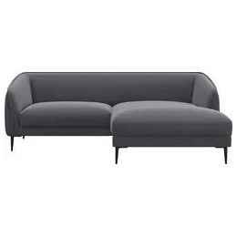 Ecksofa FLEXLUX "Belle Designsofa, bequem durch Kaltschaum im Sitz, L-Form" Sofas Gr. B/H/T: 218cm x 74cm x 149cm, Velvet, Chaiselongue rechts, grau (soft grau) Skandinavisches Design, In hochwertiger Verarbeitung, BT 218149 cm