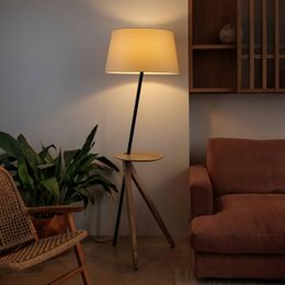 Faro Barcelona Stehlampe Treewood, esche/beige, Stoff/Holz, Höhe 175 cm